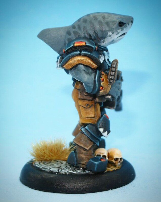 Shadow Stripe - Sci-fi Sharkman Miniature - Diehard Miniatures